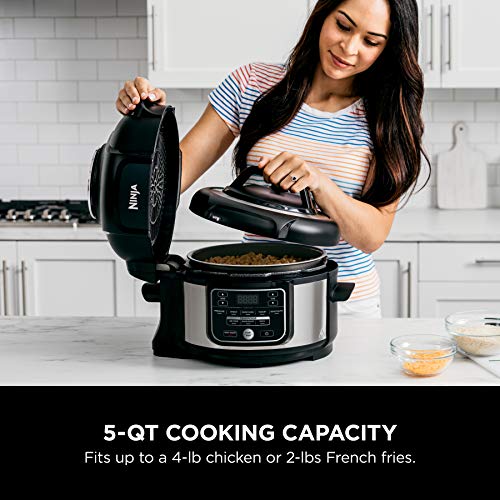 Ninja Foodi 9-in-1 Pressure Cooker and Air Fryer with Nesting Broil Rack, 5 Quart, Stainless Steel