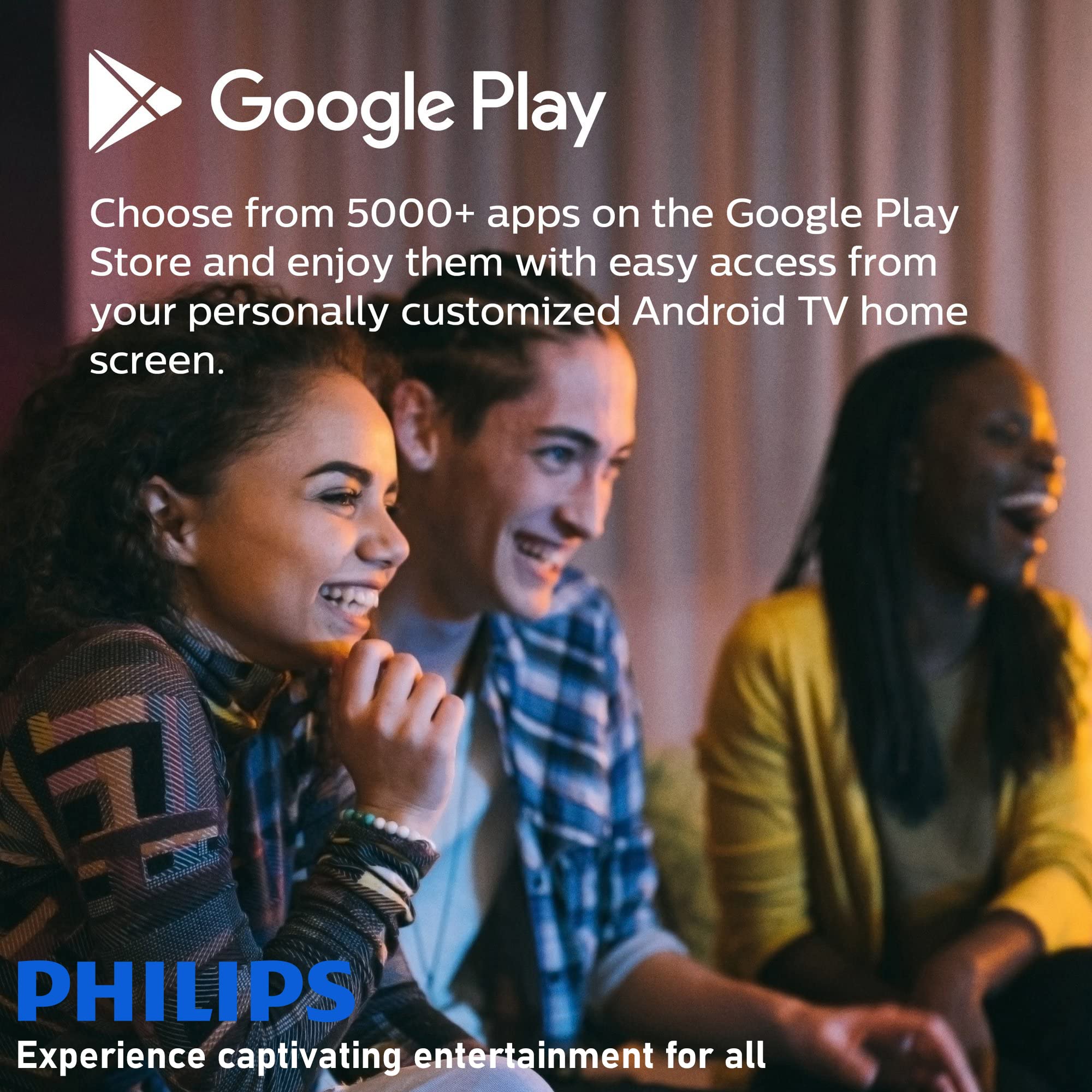 PHILIPS 55-Inch 4K UHD LED Android Smart TV with Voice Remote, HDR10, Google Assistant and Chromecast Built-in