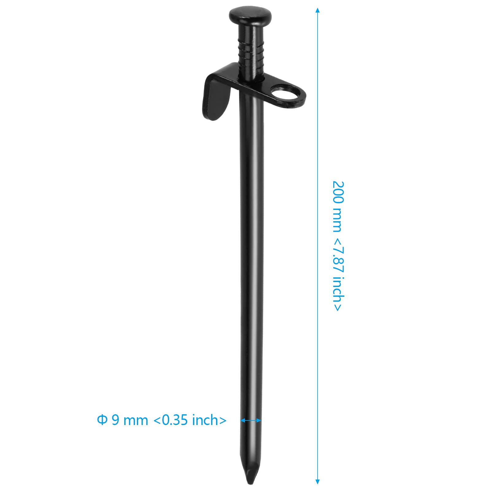 Tent Stakes Heavy Duty, SEHOI 16 Pack 8 Inches Forged Steel Tent Pegs, Multiuse Tarp Pegs Camping Stakes for Camping Canopy, Lawn, Snowfield, Courtyard, Grassland, Black