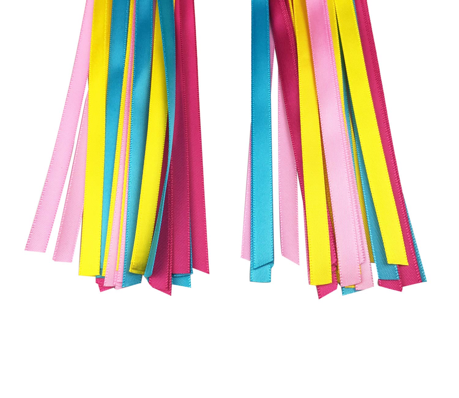 PLATT Kid's Bicycle Handlebar Streamers Colorful Ribbons Tassel for Girls Boys Bicycle Handlebar Scooter Handgrip (Yellow 1Pair)