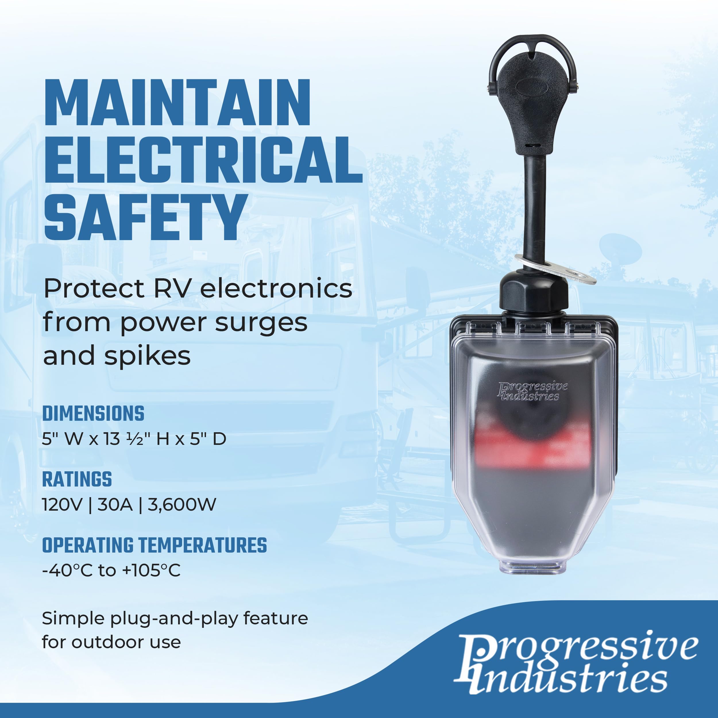 Progressive Industries SSP-30X RV Surge Protector โ 50 Amp to 30 Amp RV Adapter โ Circuit Analyzer Portable Surge Guard W/Fault Detection & Hardwired Options