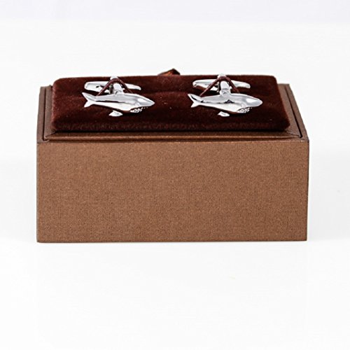 MRCUFF Shark Great White Cufflinks with a Presentation Gift Box & Polishing Cloth