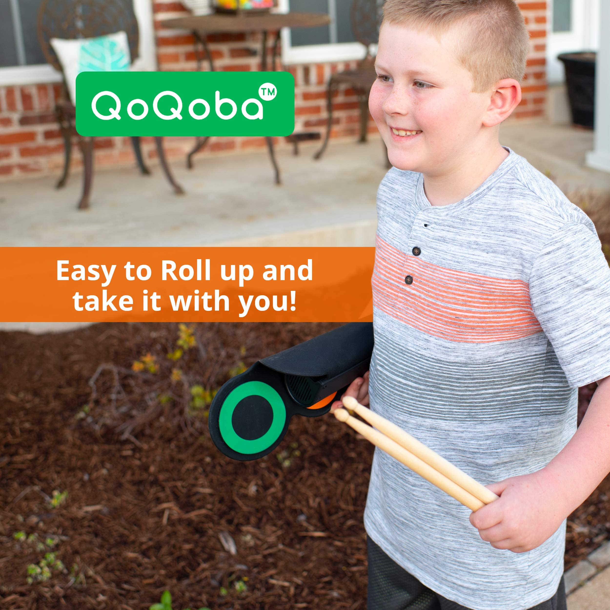 QoQoba Electronic Drum Set for Kids | Adult Beginner Pro MIDI Drum Practice Pad Kit w/Headphone Jack | Drum Sticks | Great Holiday Birthday Gift for Kids Drum Set (RAINBOW)