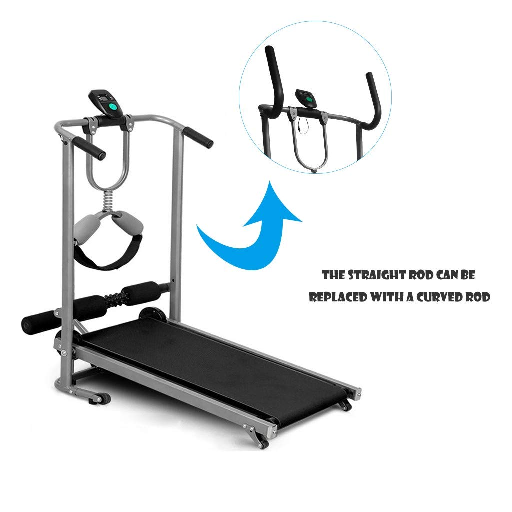 OKBOP Folding Manual Treadmills for Home, Foldable Compact Portable Under Desk Mini Running Machine with Incline and LED Display, Walking Exercise Fitness Equipment for Small Space (Black)