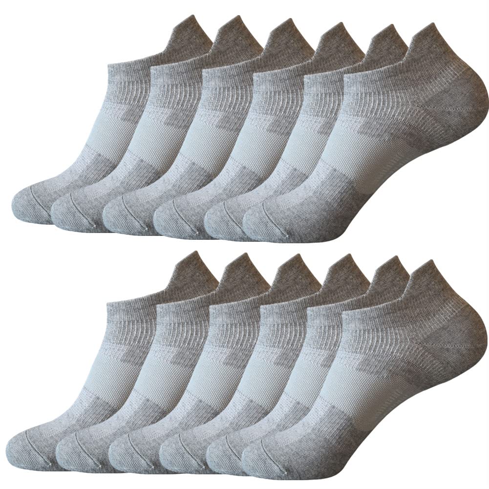 WIFFGO Compression Socks For Men 6 Pairs Ankle Athletic Mens Socks Running Cycling Support Outdoor Sports Gear No Show Socks