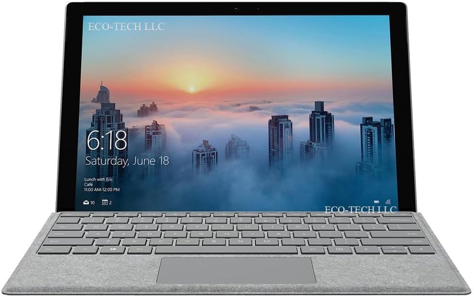 Microsoft Surface Pro 3 Tablet PC, 12" 4K Touchscreen, Intel Core i7-4650, 8GB RAM, 256GB SSD, Backlit Keyboard, Windows 10 Pro (Renewed)