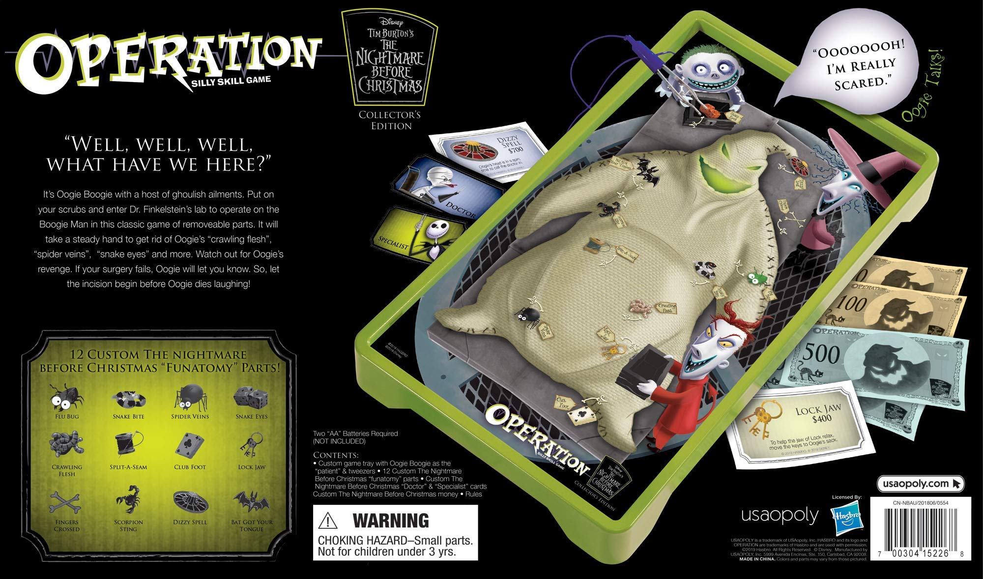 Operation Disney The Nightmare Before Christmas Board Game | Collectible Operation Game | Featuring Oogie Boogie & Nightmare Before Christmas Artwork, 1+ Players