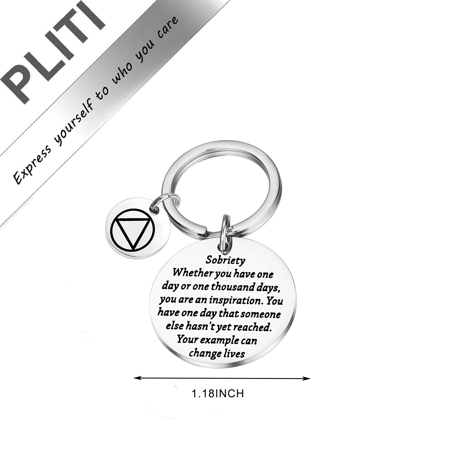 PLITI Sobriety Gift Addiction Recovery Gift Sober Gift Recovery AA Alcoholics Anonymous Birthday Gifts AA NA Gift Sobriety Keychain (Sobriety change lives)