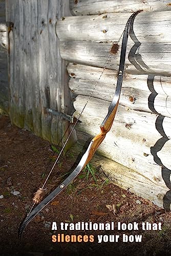Standing Wolf Ultimate Bow String Silencer 4 Piece Pack | Traditional Archery Bowstring Silencers for Recurve Bow | Stick On Arrow Rest for Archery | Recurve Bow Strike Plate