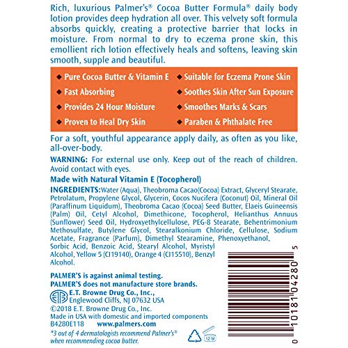 Palmer's Cocoa Butter Formula Daily Skin Therapy Body Lotion, Pump Bottle, 33.8 Ounces (Pack of 2)