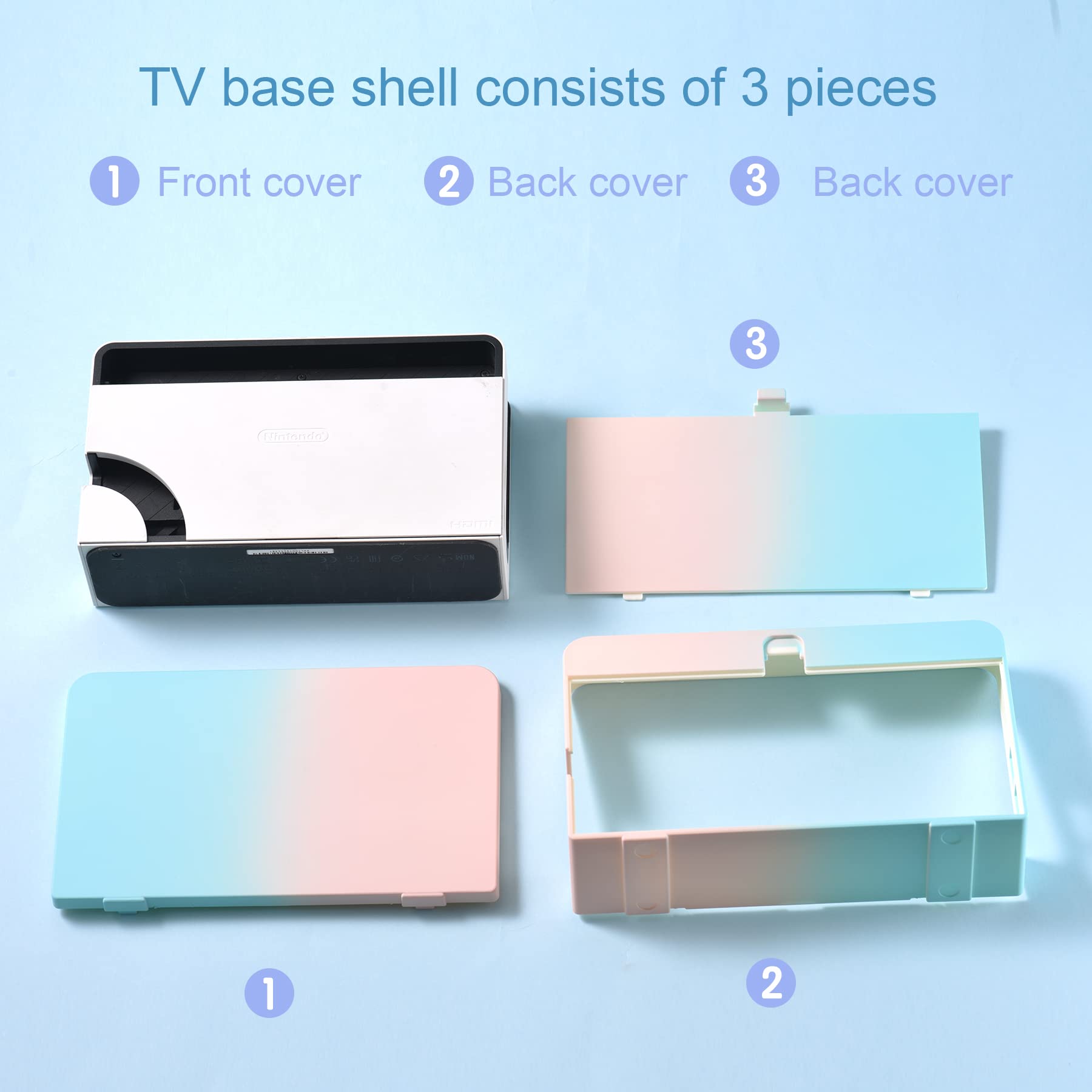 UYIYE Case for Nintendo Switch OLED 2021, [Gradient series] TPU Grip Protective Cover Accessories Compatible with Nintendo Switch OLED 7 Inch and Joy-Con Controller (Black A)…