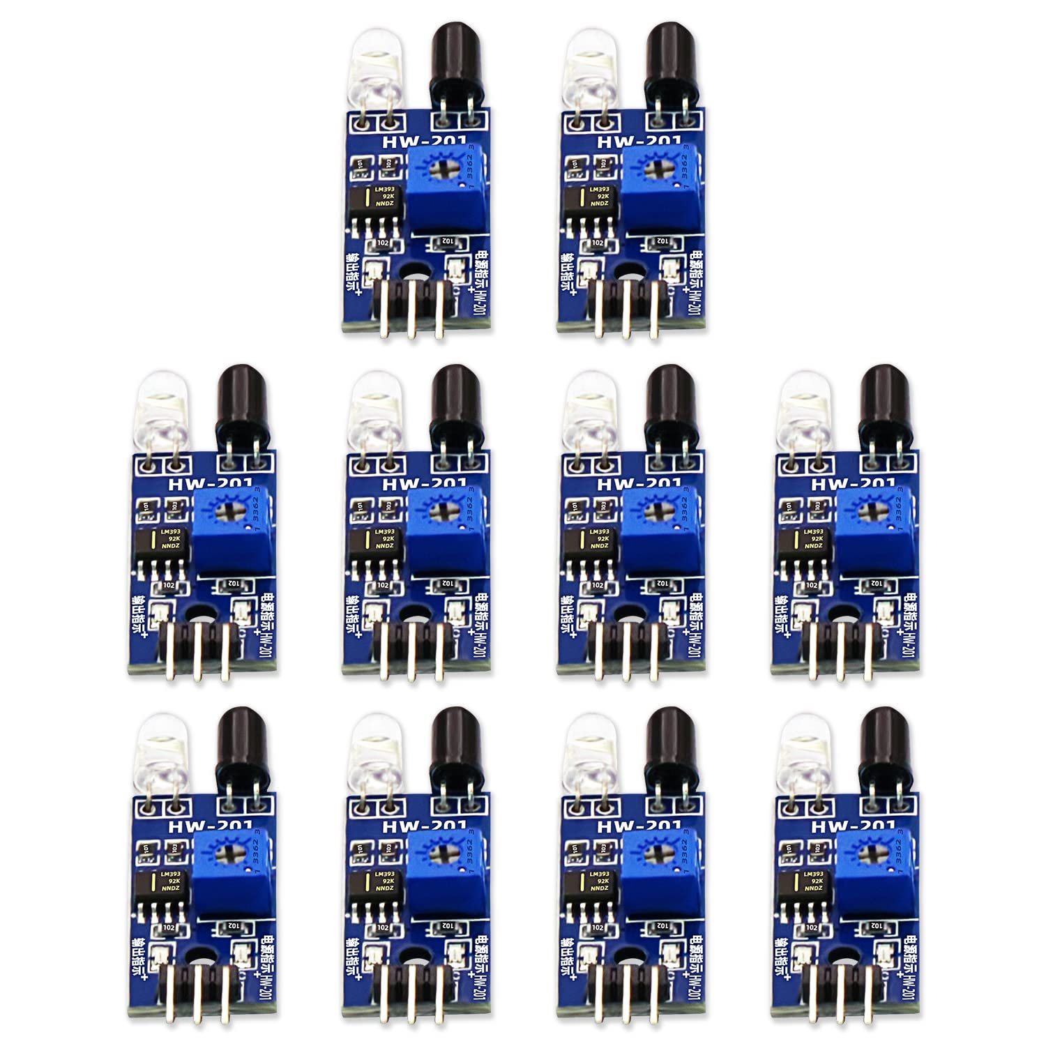 V TELESKY 10Pcs IR Infrared Obstacle Avoidance Sensor Module IR Reflective Photoelectric Distance Sensor with 3-Wire for Arduino Smart Car Robot