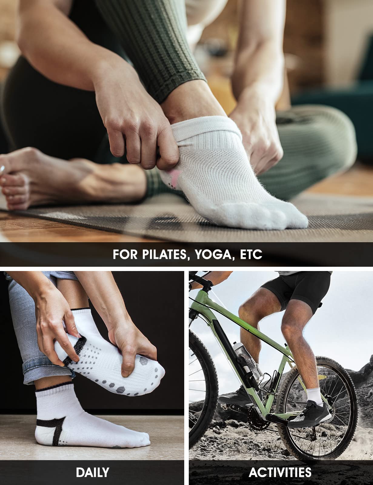TSLA Men's Athletic Cushioned Comfort No Show/Short Crew Socks, Sport Running Socks with Mesh, No Show 6Pairs Black, Large