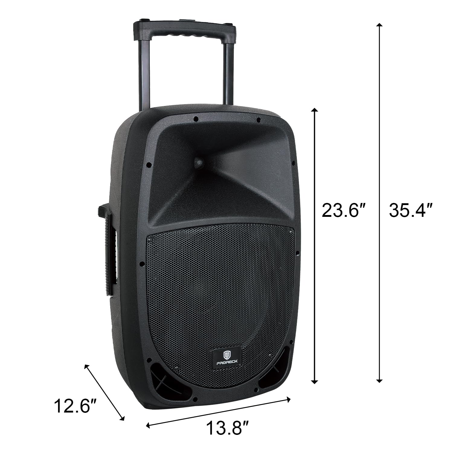 PRORECK Freedom 12 Portable Wireless 12-Inch 500 Watt Powered Dj/PA Speaker Karaoke System with Bluetooth/USB Drive Read/SD Card Reader/FM/Remote Control/Wireless Microphones (12 INCH SPEAKER)