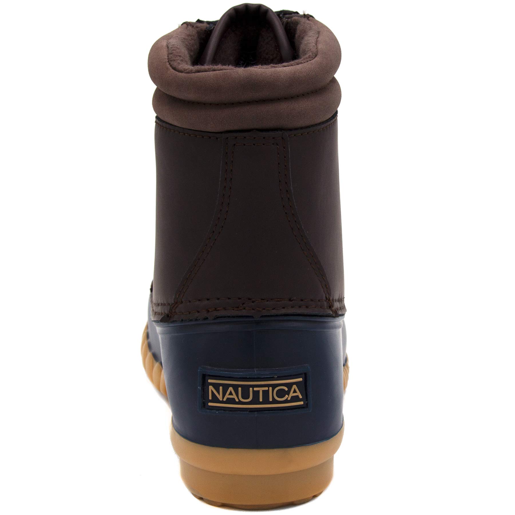 NAUTICA Mens Duck Boots - Waterproof Shell Insulated Snow & Rain Boot - Winter Shoe - Channing-Brown/Navy-8