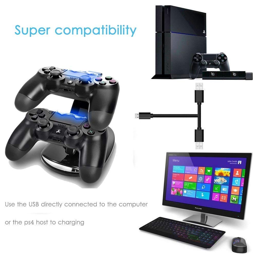 PS4 Controller Charger,Playstation 4 / PS4 / PS4 Pro / PS4 Slim Controller Charger Charging Docking Station Stand for PS4 Controller