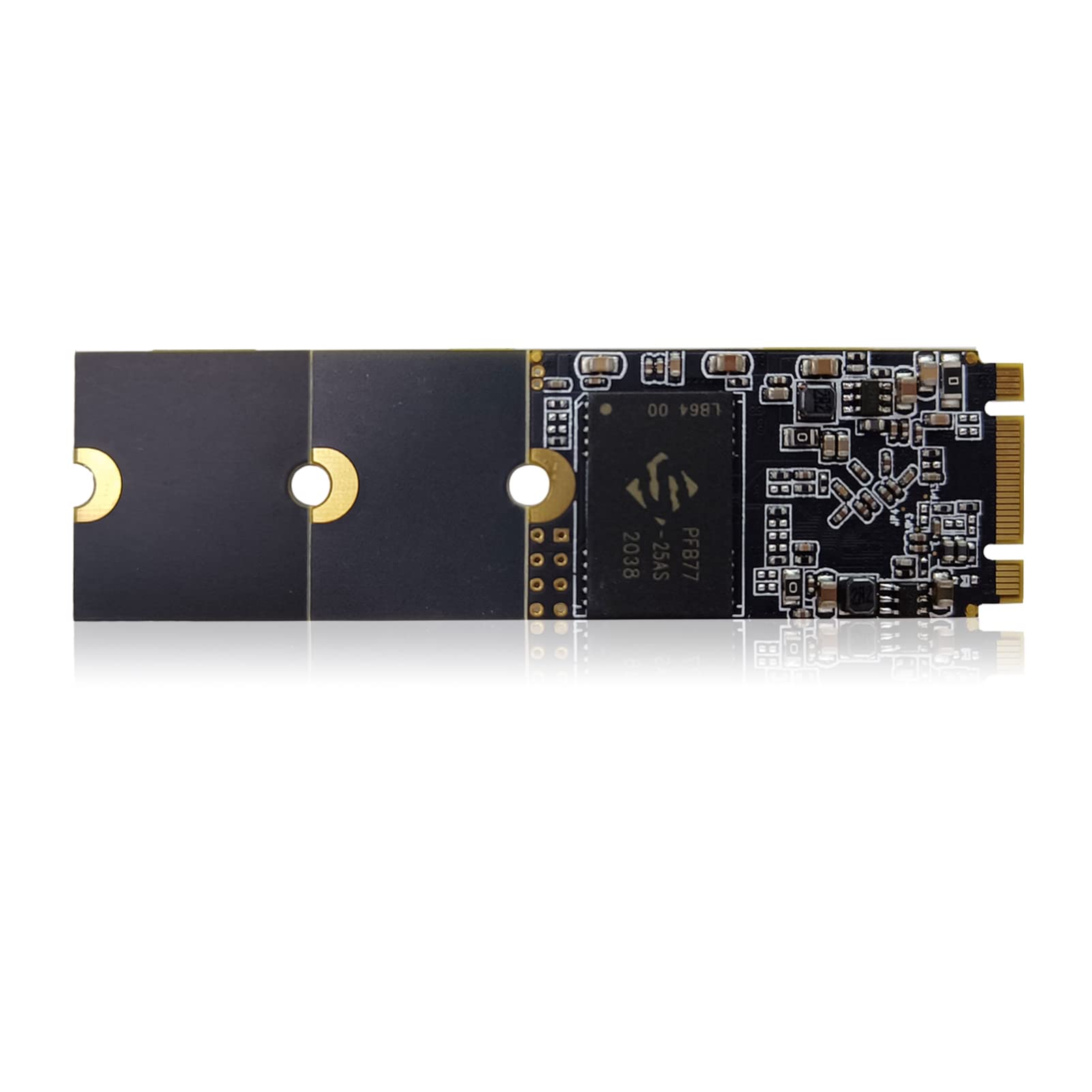 ZAOFEPU M.2 Sata SSD SATA BGA+SMI2258XT,Speed 400/500M Internal Solid State Disk Drive, Read Speed up to 500MB/Sec, Compatible with Laptop and PC Desktops,Version 2022(Black)
