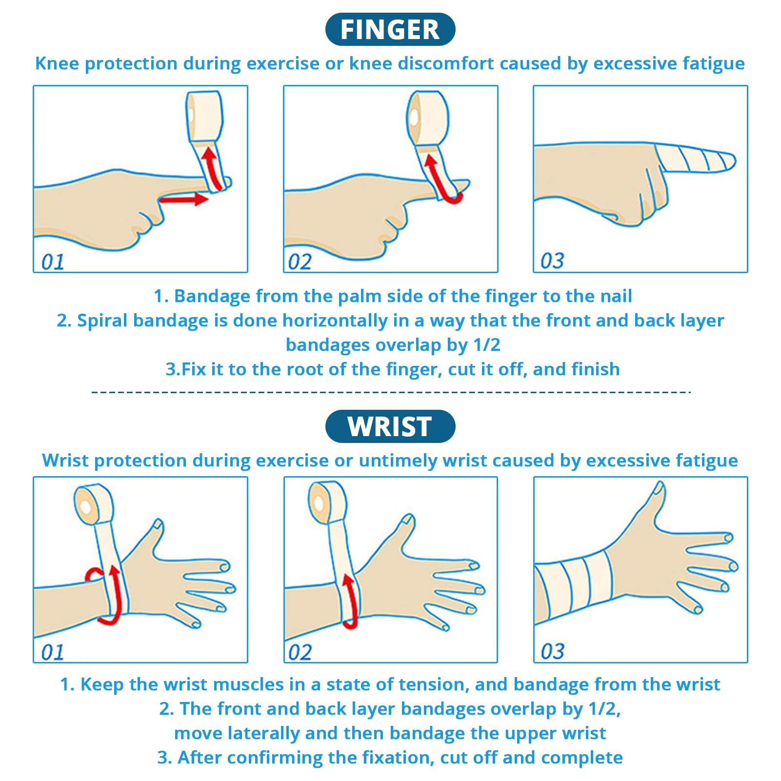 Sihuuu 5 PCS Self Adhesive Bandage Wrap Athletic Elastic Cohesive Bandage for Sports Injury,Strain,Ankle, Knee, Wrist,Ankle Sprains