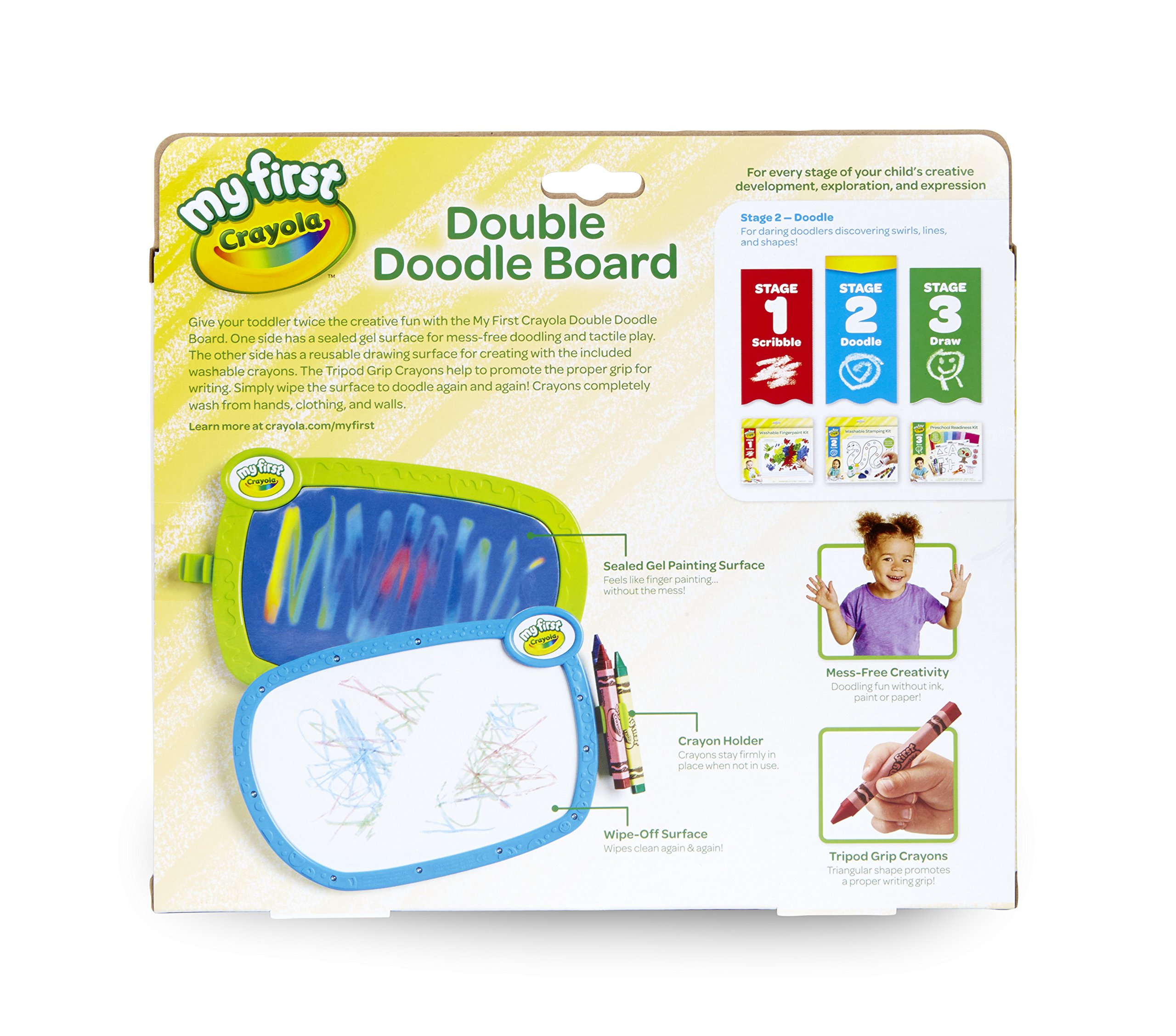 My First Crayola Double Doodle Board, Drawing Tablet, Toddler Toy, Gift