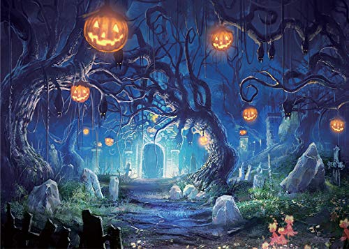 SJOLOON Halloween Backdrops for Photography Halloween Photo Backdrop Halloween Party Decorations Vinyl Background Photography Studio Props 9536(7x5FT)