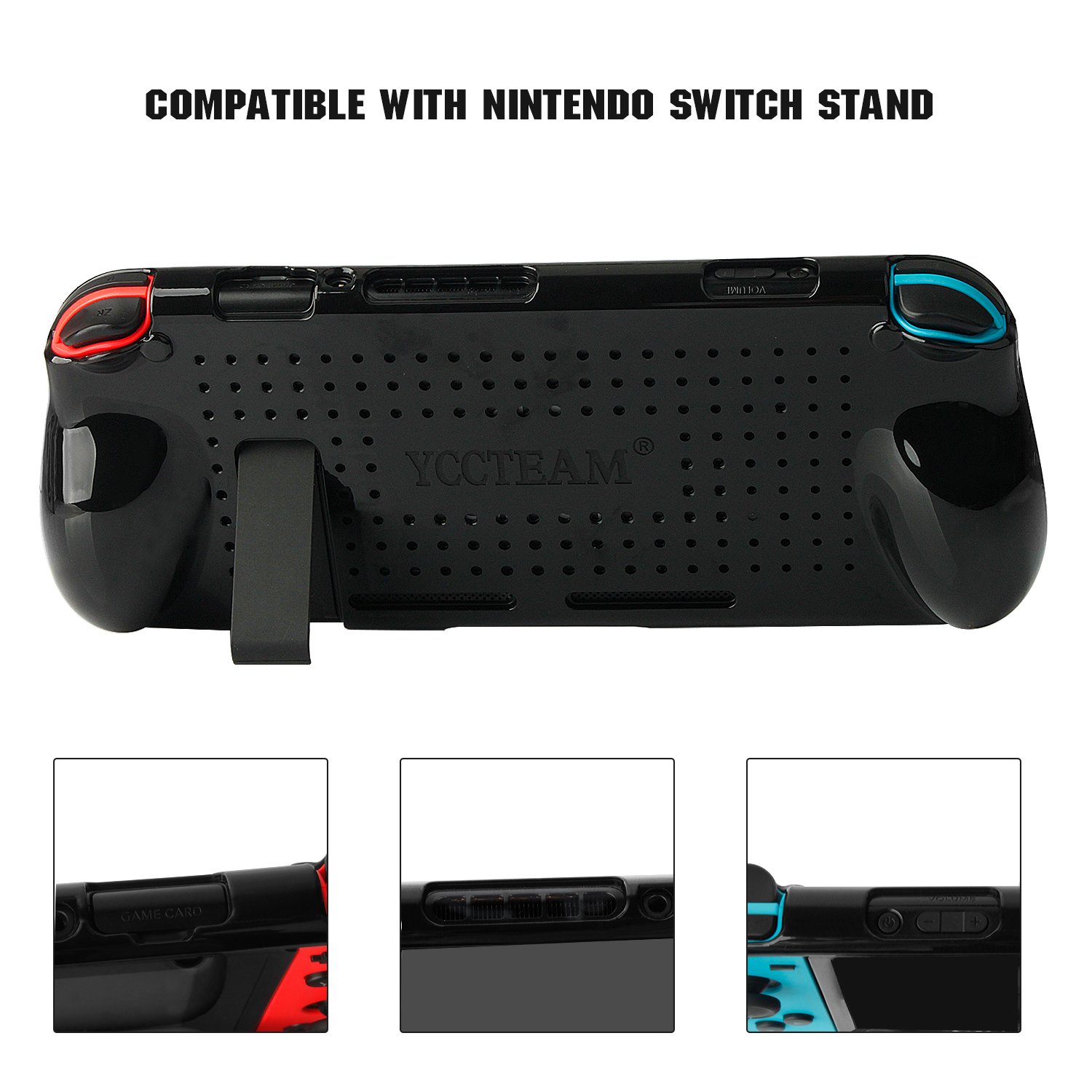 Protective Case for Nintendo Switch 2018,Grip Cover Case with Shock-Absorption and Anti-Scratch Design Soft & Comfortable TPU Case for Nintendo Switch Console (Black)