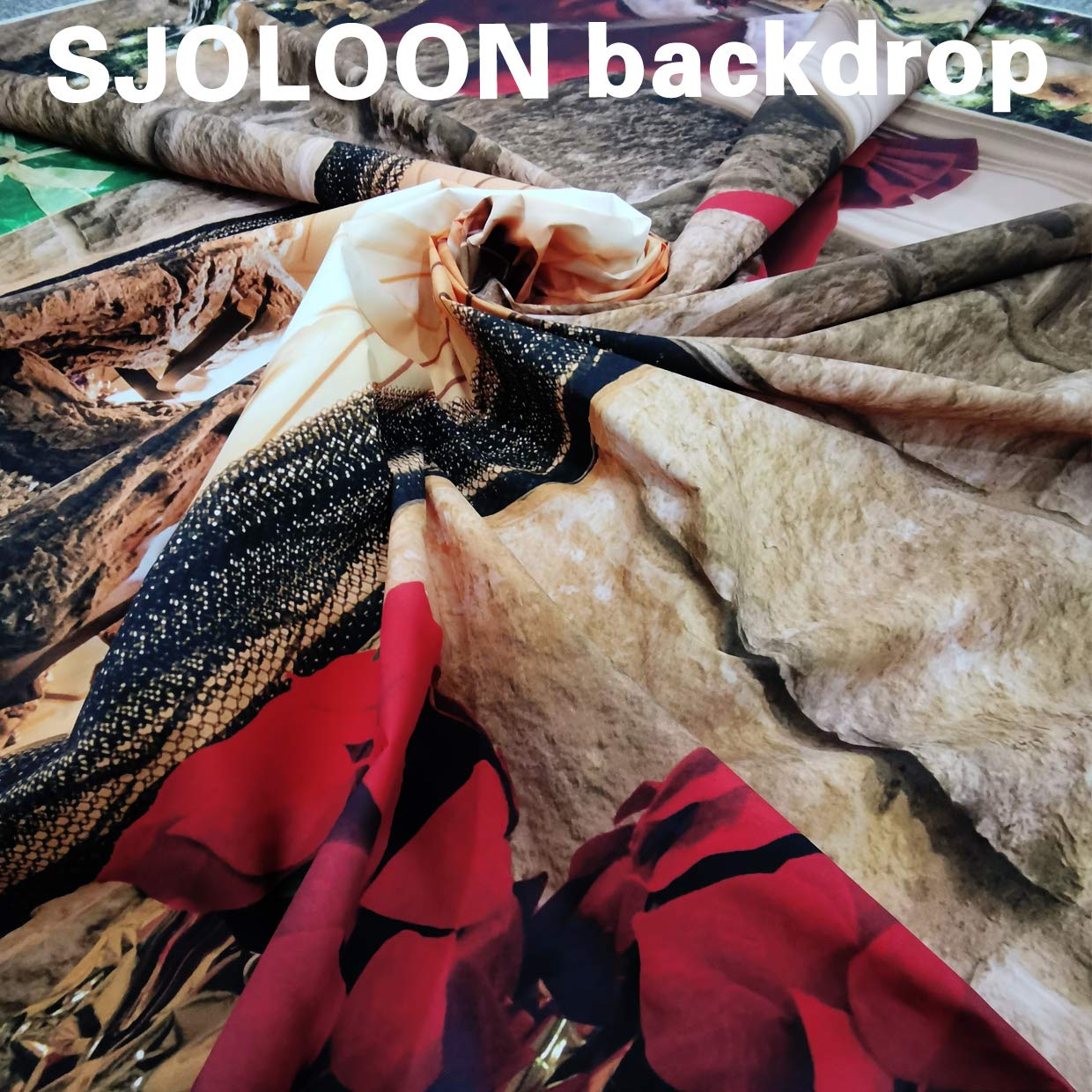 SJOLOON 10x8FT Christmas Photography Backdrops Child Christmas Fireplace Decoration Background for Photo Studio (11209)