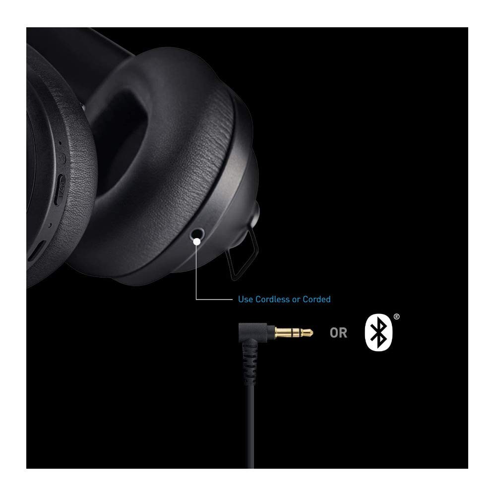 Panasonic Retro Noise Cancelling Bluetooth Wireless Headphone with Voice Assist, Microphone, Deep Bass Enhancer, 24 Hours Playback -RP-HTX90N-K (Black)
