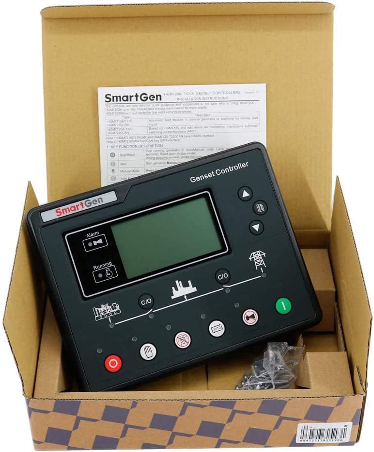 YFYIQI Automatic Start/Stop Engine Set Controller Genset Controller with SMS Function Silicon Panel Pushbuttons RS485 Communication Port Frequency 50/60Hz