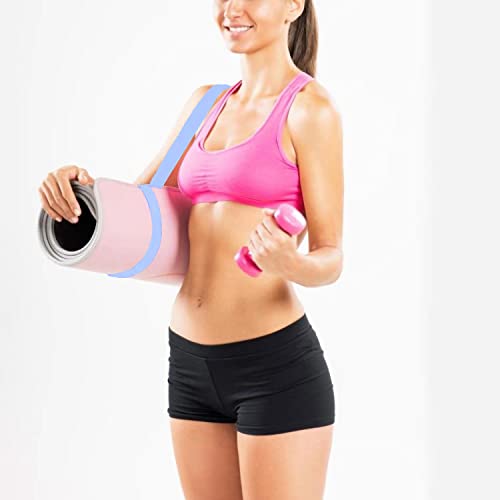 sur Yoga Mat Strap (5Colors), Easy-Cinch Sling, Adjustable and Durable Carrier & Stretching Strap, The Must-Have Multi-Purpose Straps for Your Exercise (Light Blue), 63 inch