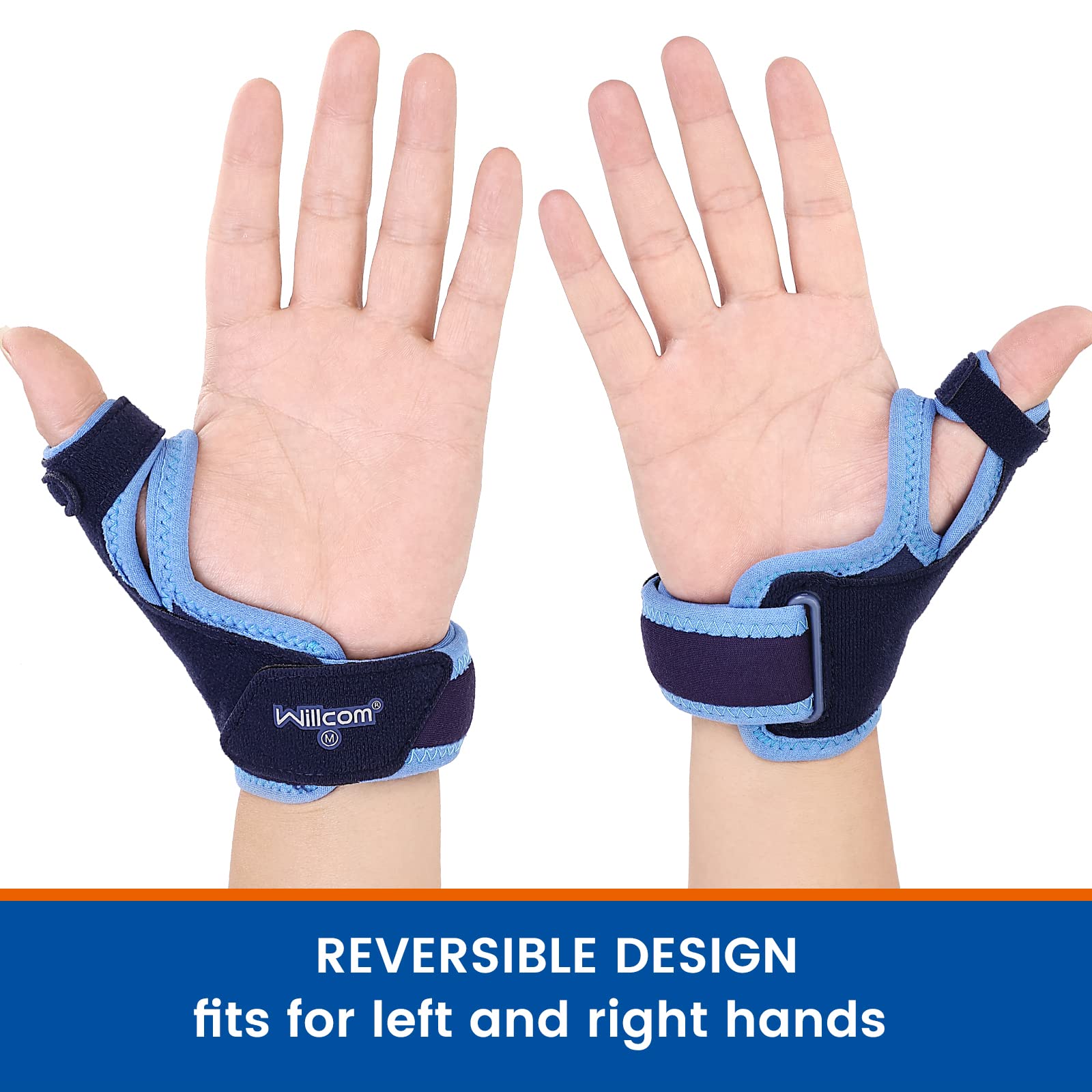 Willcom Thumb Brace for Women Men, Thumb Spica Splint Wrist Support for De Quervain's Tenosynovitis, Arthritis, Tendonitis, Sprain Pain Relief, CMC Carpal Tunnel Joint Stabilizer, Fit Both Hands (M)