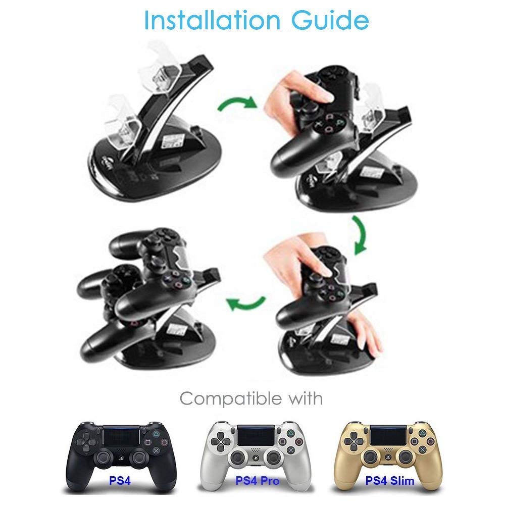 PS4 Controller Charger,Playstation 4 / PS4 / PS4 Pro / PS4 Slim Controller Charger Charging Docking Station Stand for PS4 Controller