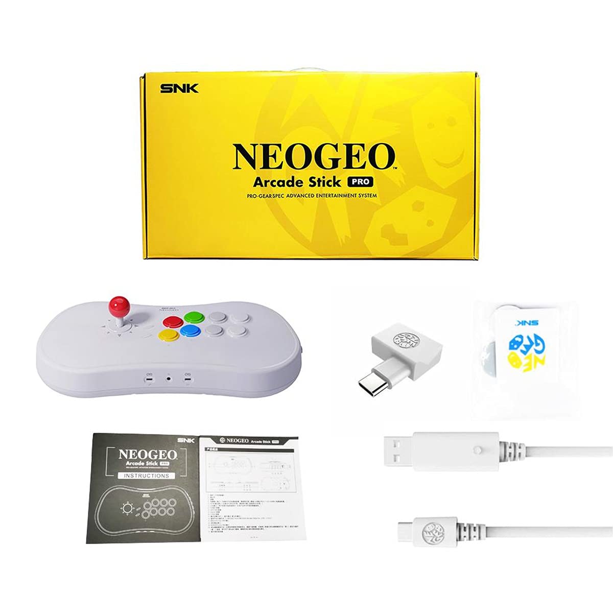 UNICO NEOGEO Arcade Stick Pro with 20 Pre-installed NEO-GEO Retro Games, Neo Geo Pocket Support 720p HDMI Output, 3.5mm Audio Jack