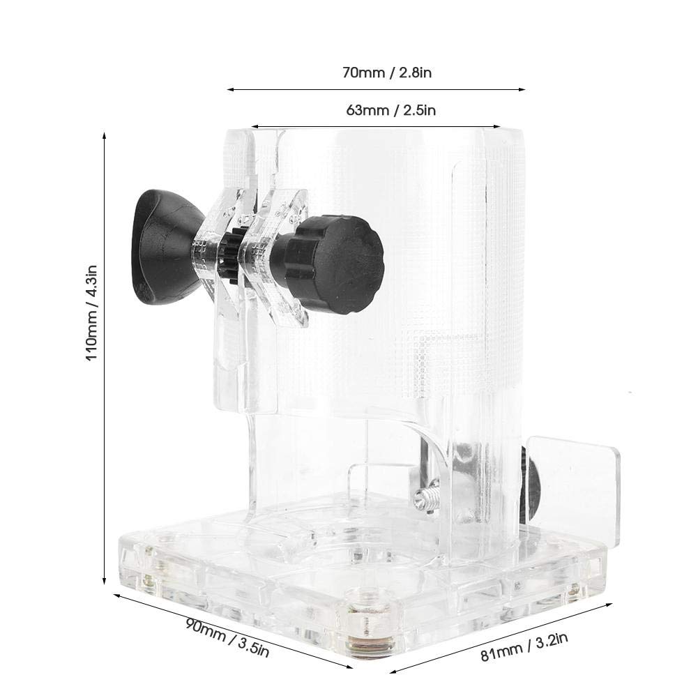 Trimmer Base, Woodworking Trimmer Router Transparent Plastic Base Power Tool Protective Accessory(Thickened)