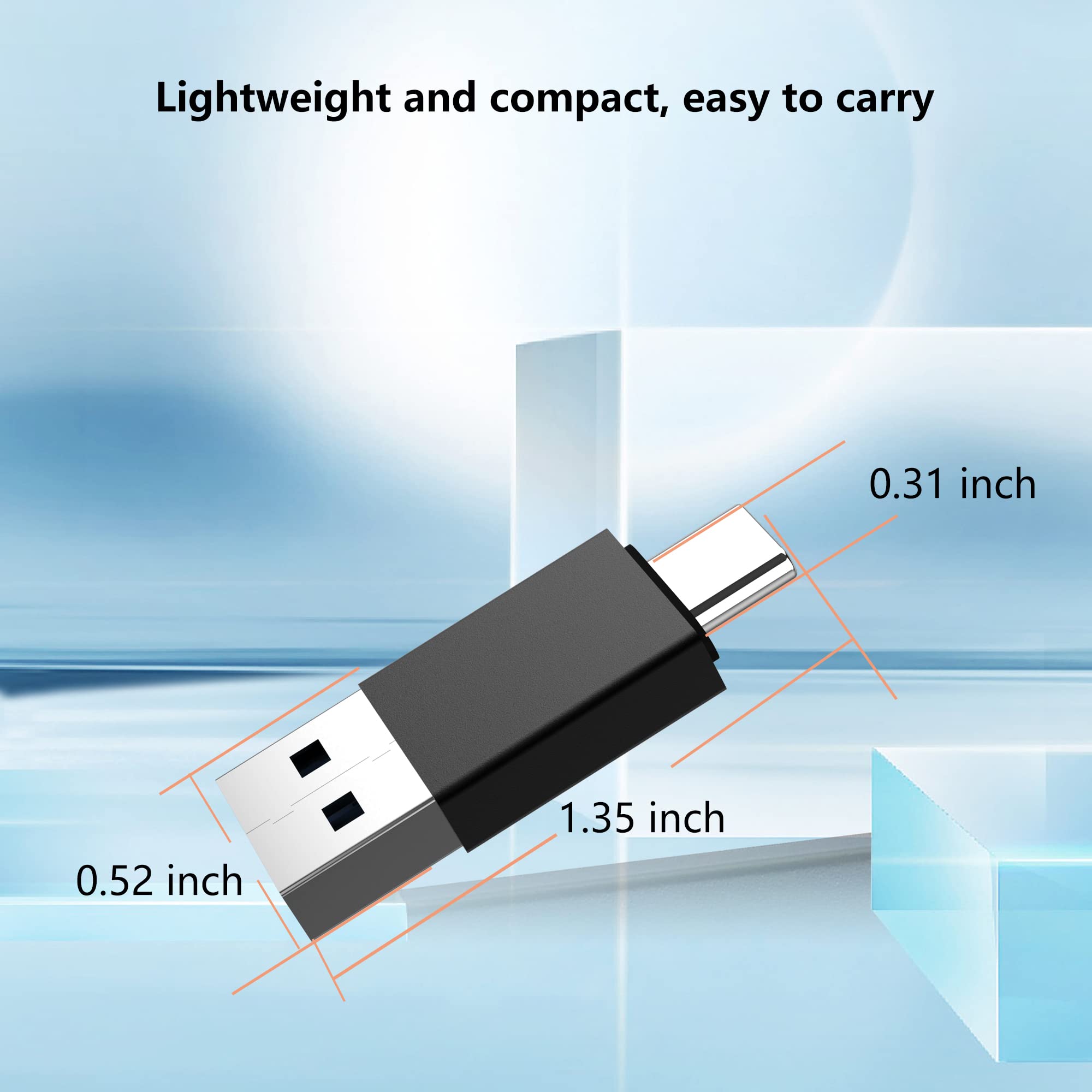 VAKS USB C to USB 3.0 Adapter (4 Pack), Type C Male to USB 3.0 Male Converter, Compatible with Mobile Phones, Computers, Notebook Computers (Black-1)