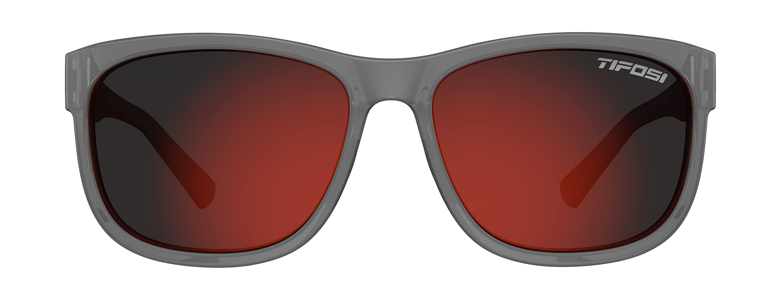 Tifosi Optics Swank XL Sunglasses (Satin Vapor, Smoke Lens with Red Mirror)