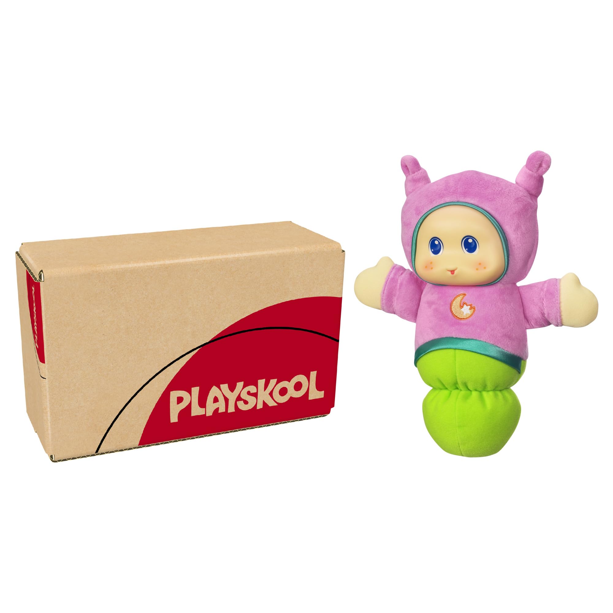 Playskool A1202F03 Glo Worm (Pink) Soft Toy for Babies with Soothing Melodies, Multi-Coloured - Amazon Exclusive