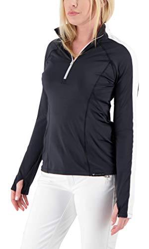 Obermeyer Womens Discover 1/4 Zip Top, Black, Large
