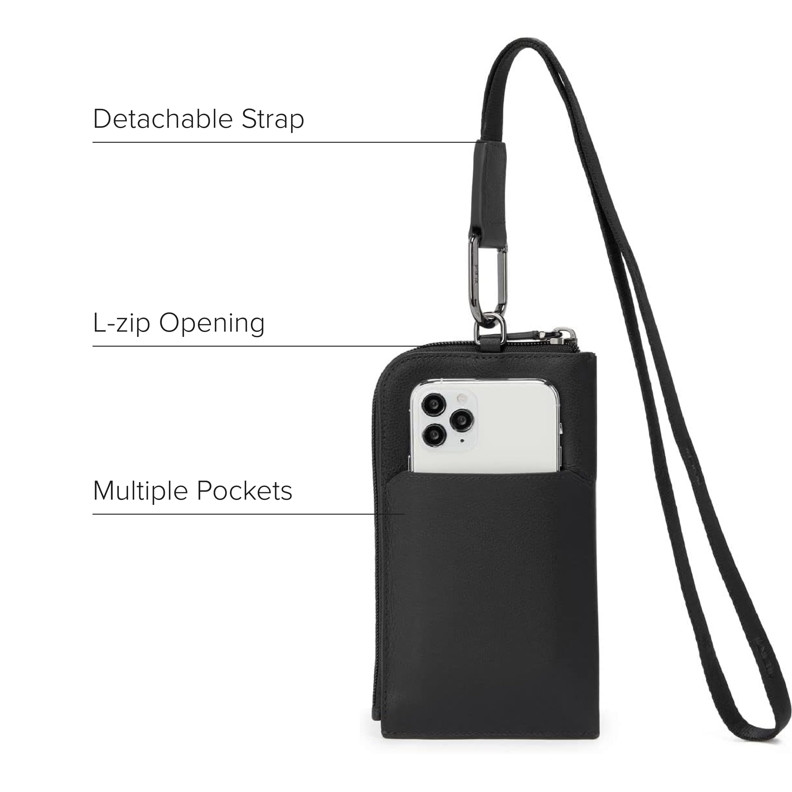TUMI - Nassau SLG Card Pouch Lanyard - Black/Black