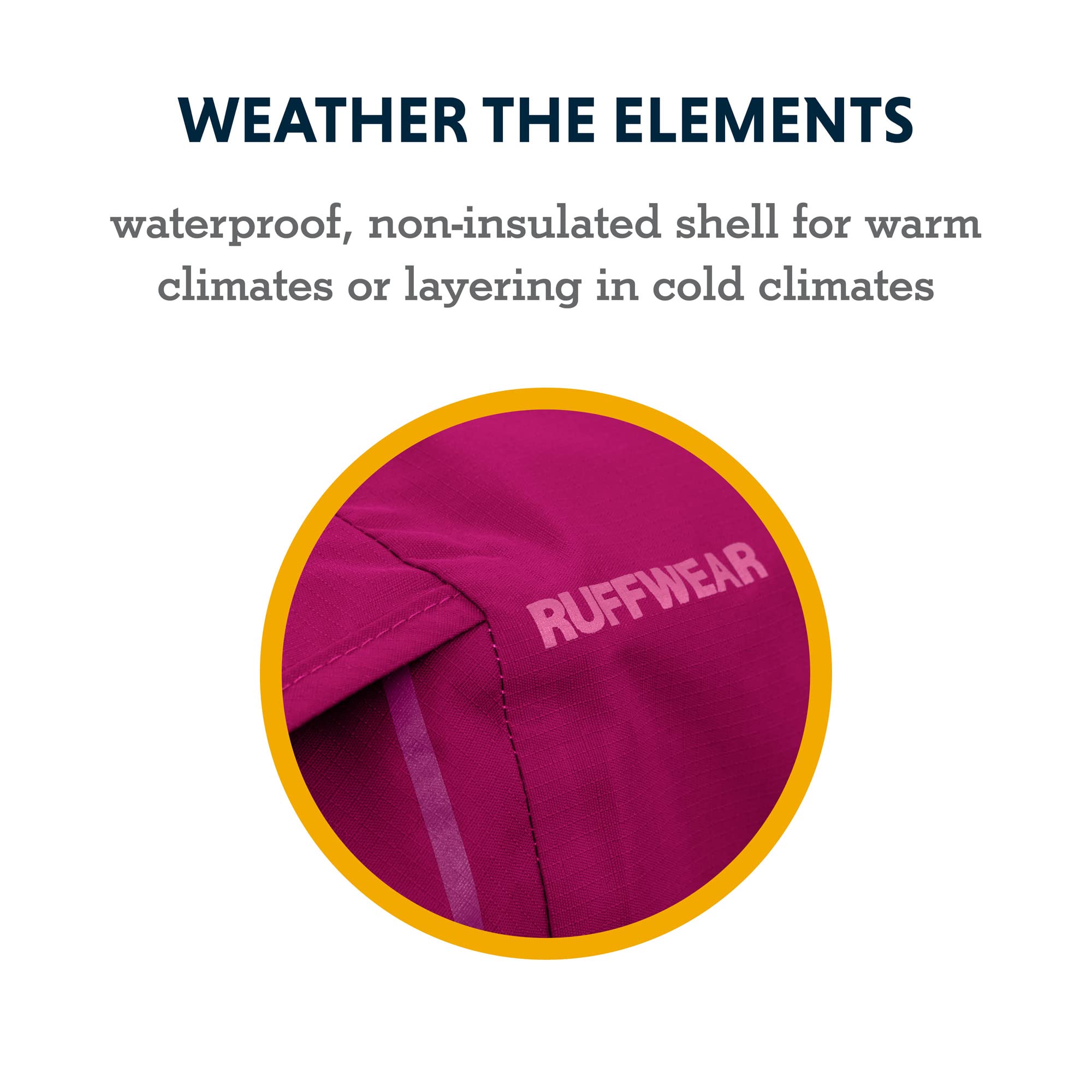 Ruffwear, Sun Shower Dog Raincoat, All-Weather Jacket, Waterproof, Windproof & Lightweight, Hibiscus Pink, Large