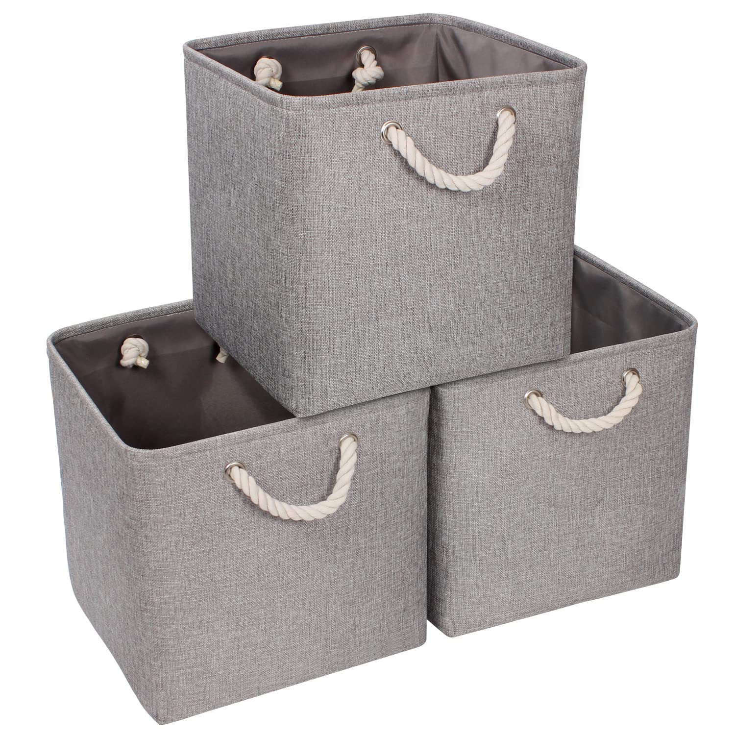 Syeeiex Storage Bins,[3-Pack] 13x13x13 Storage Cube Bins,Collapsible Storage Cubes, Storage Baskets, Storing Cloths, Books on Bedroom or Living Room