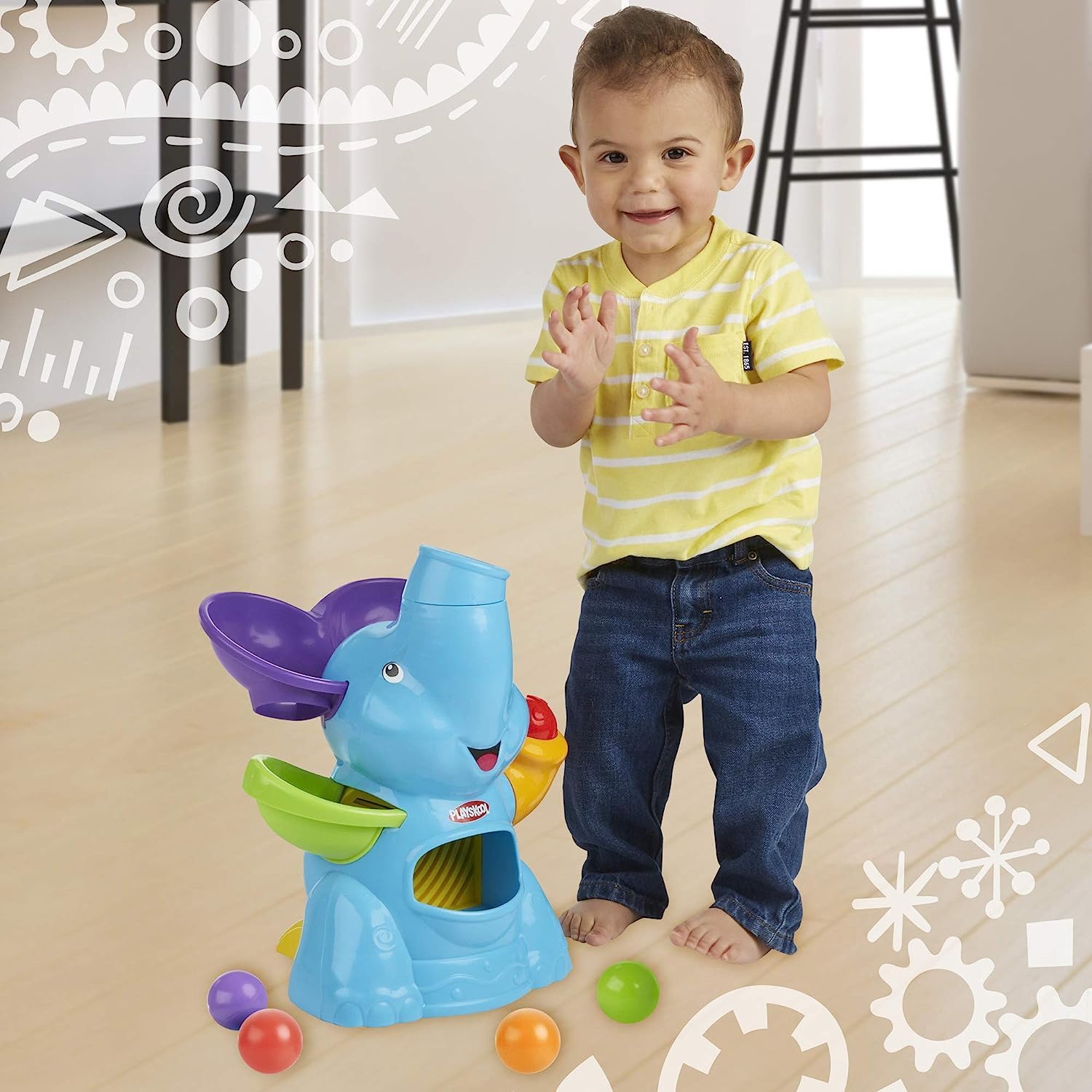 Playskool Elefun Busy Ball Popper Active Toy for Toddlers and Babies 9 Months and Up with 4 Colorful Balls (Amazon Exclusive)