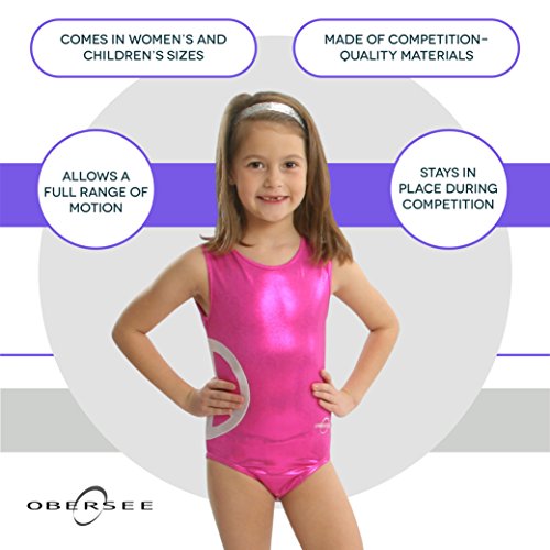 Obersee Girl's Gymnastics Leotard, Pink Peace, CS