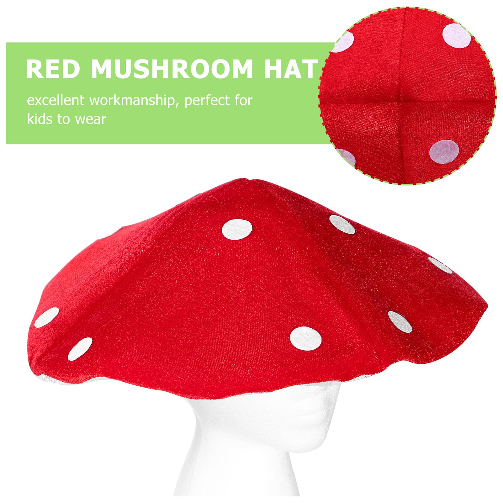 NUOBESTY Mushroom Hat Cosplay, Creative Plush Decorative Costume Funny Hat, Kids Novelty Hat Costume Accessory for or Adults