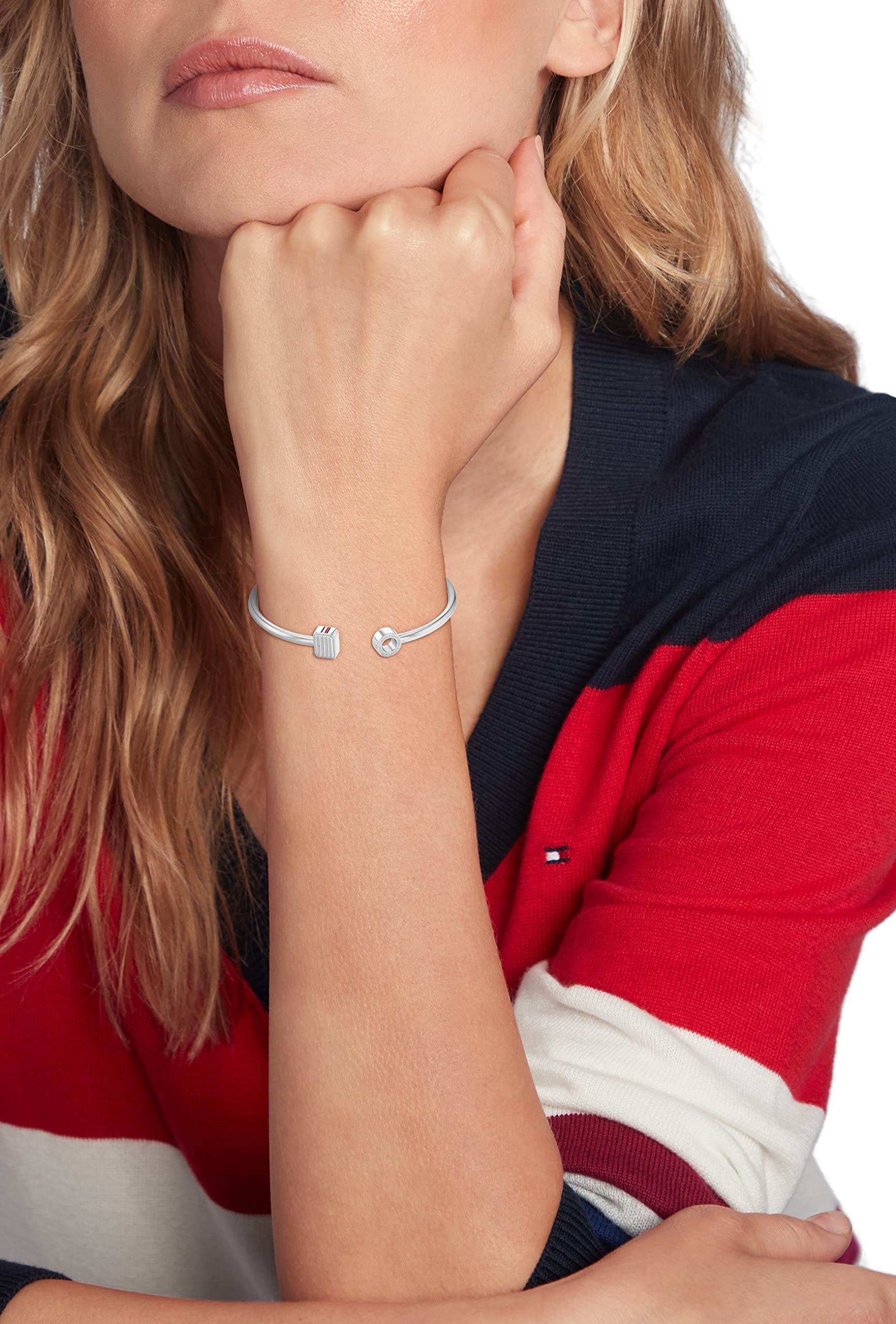 Tommy Hilfiger 2780696 Women's Jewelry Stainless Steel Memory Steel Bangle Color: Silver