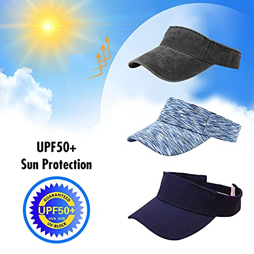 Unisex Sun Visor Quick Dry Sweatband Sports Hat for Climping Hiking Jogging Golf Fishing Workout Exercise Equipment 2 Pack(Black,White