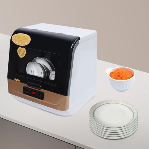 Portable Countertop Dishwasher, Mini Dishwasher,4 Washing Programs Deep Cleaning With Air Drying, 1200W Automatic Dishwashing Machine,Compact Countertop Dish Washer Dishes washing Cleaner Machine