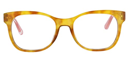 Peepers by PeeperSpecs womens Bright Blue Light Blocking Reading Glasses, Honey Tortoise/Green, 54 US