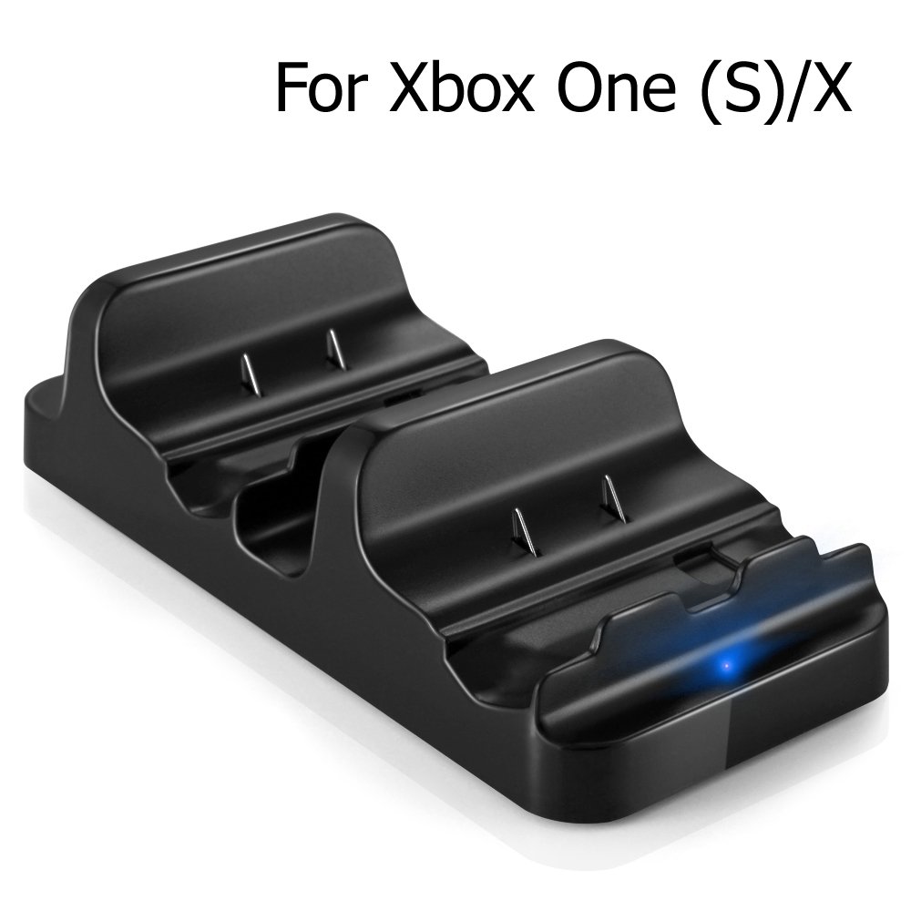 OBVIS for Xbox One (Not for Xbox Series X) Dual Charging Dock Charger Station with 2 Rechargeable Batteries and USB Cable Wireless Controller