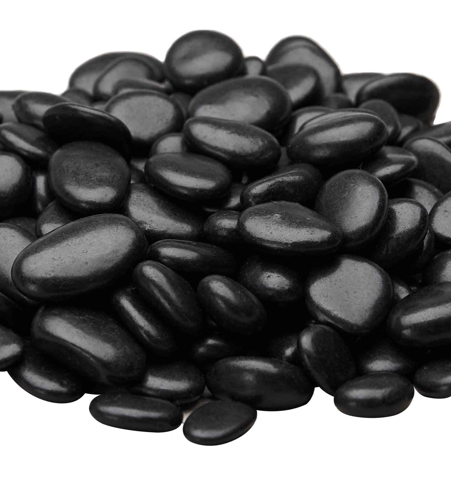 NUPICK 10 Pound River Rocks, 1-2 Inches Polished Pebbles for Plants, Fish Tank, Clear Vase and More, Natural Black Stones
