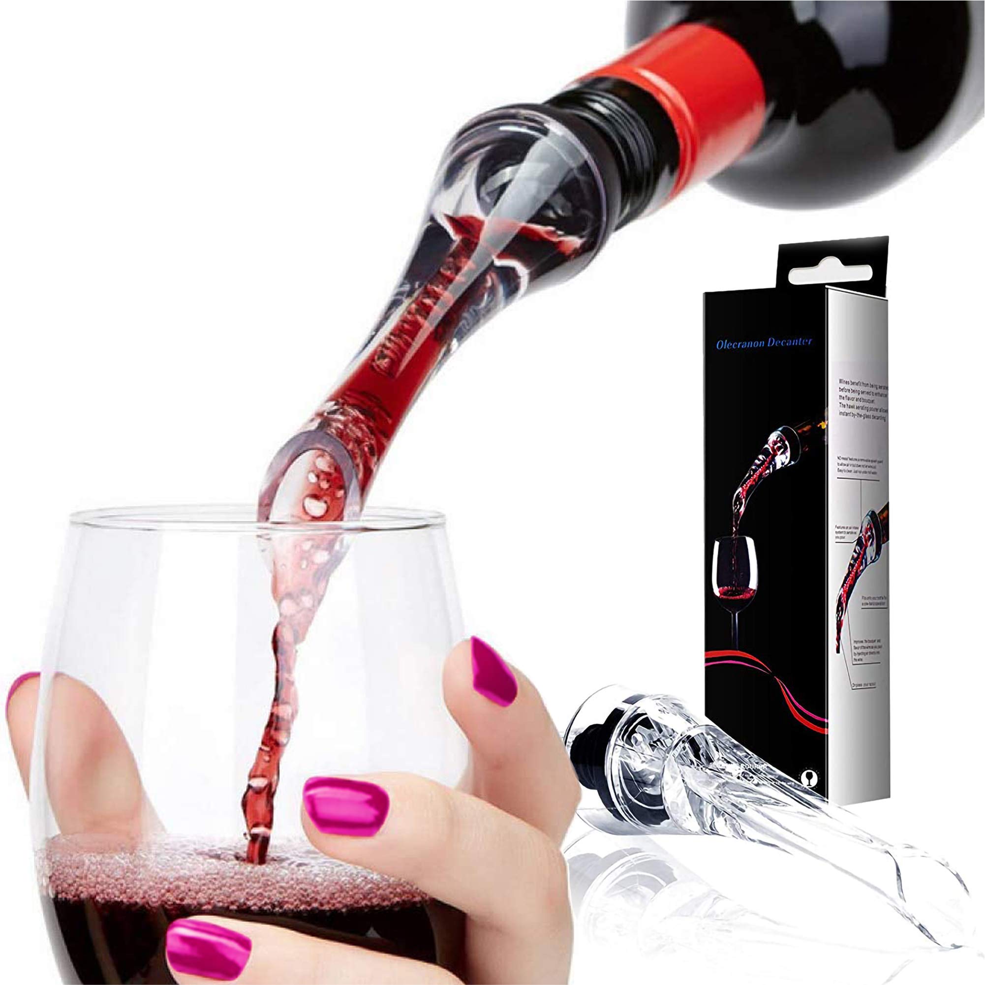 Trovety Aerators For Wine - Hawk-Bill Shape for Easy, No Drip Wine Aerator Pourer - Unique Built-In Aerator System for Fast Decanting - Can Fit Most Bottle Spout Sizes